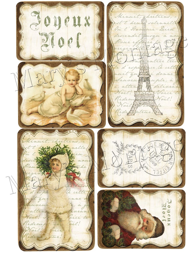 Joyeux Noel Tags/ornaments Download & Print | Etsy