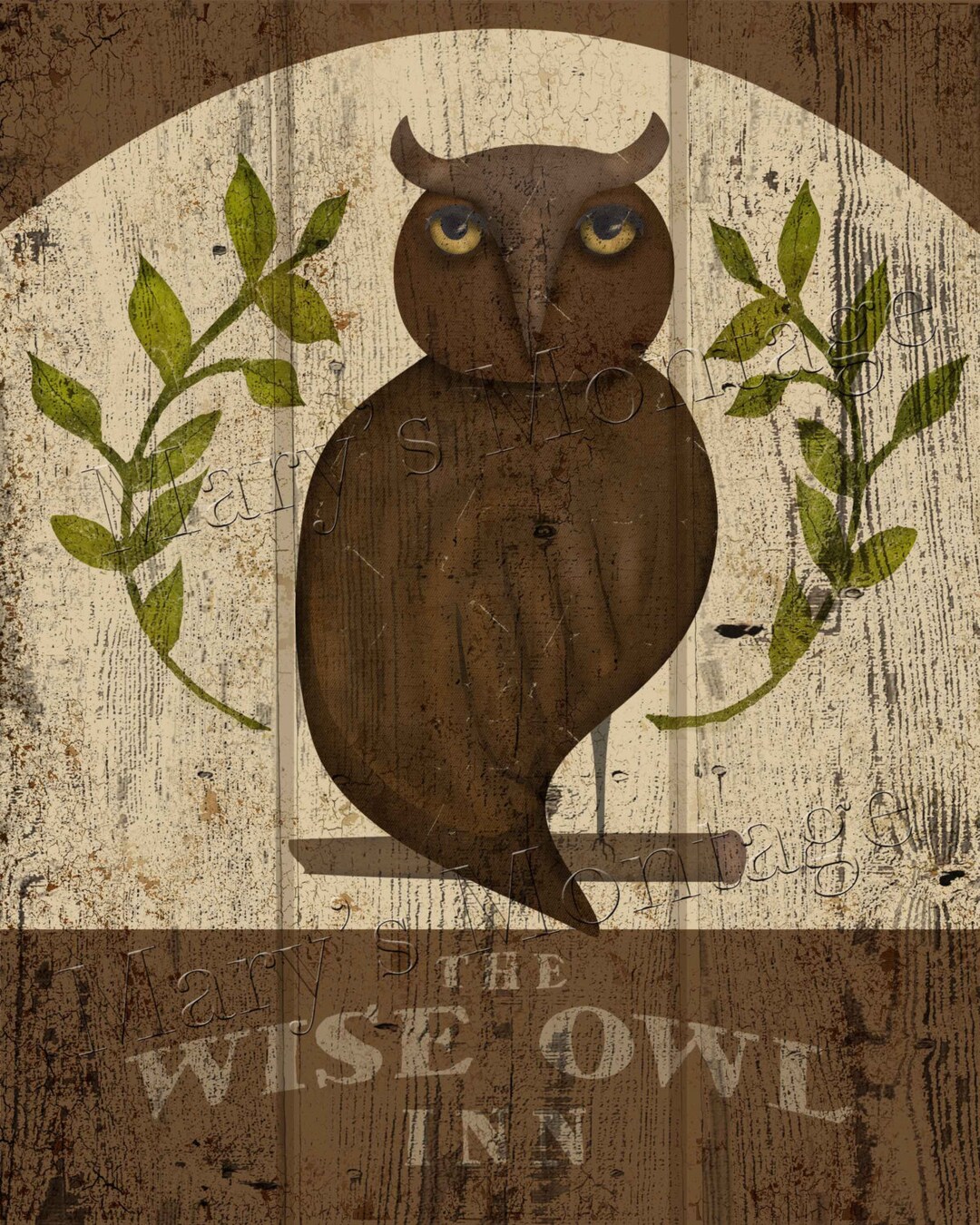 Wise Owl Inn, Trade Sign Reproduction, Printable Poster, Download, 8x10 ...