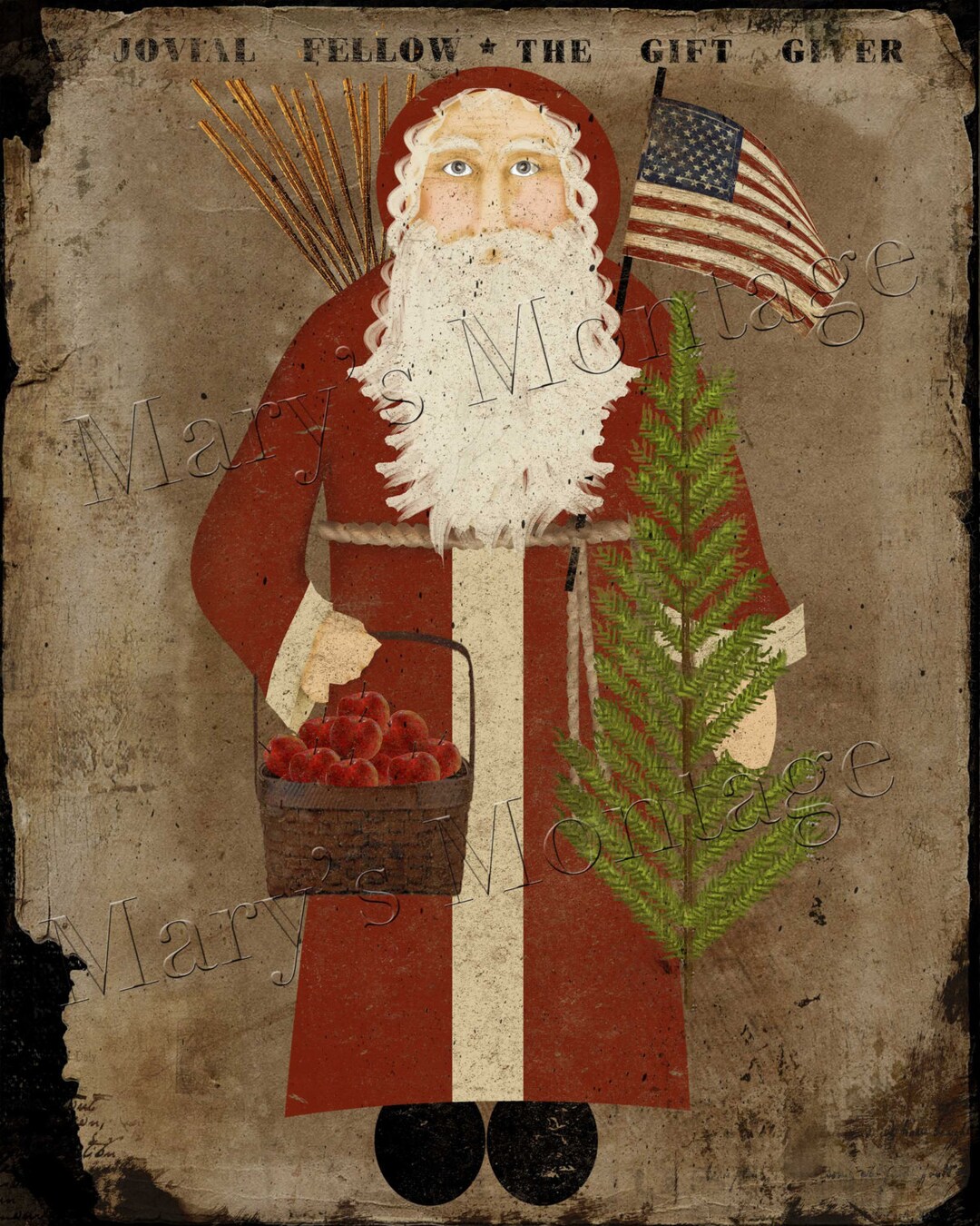 Extreme Primitive Americana Santa, 8 X10 Art, Digital Download - Etsy