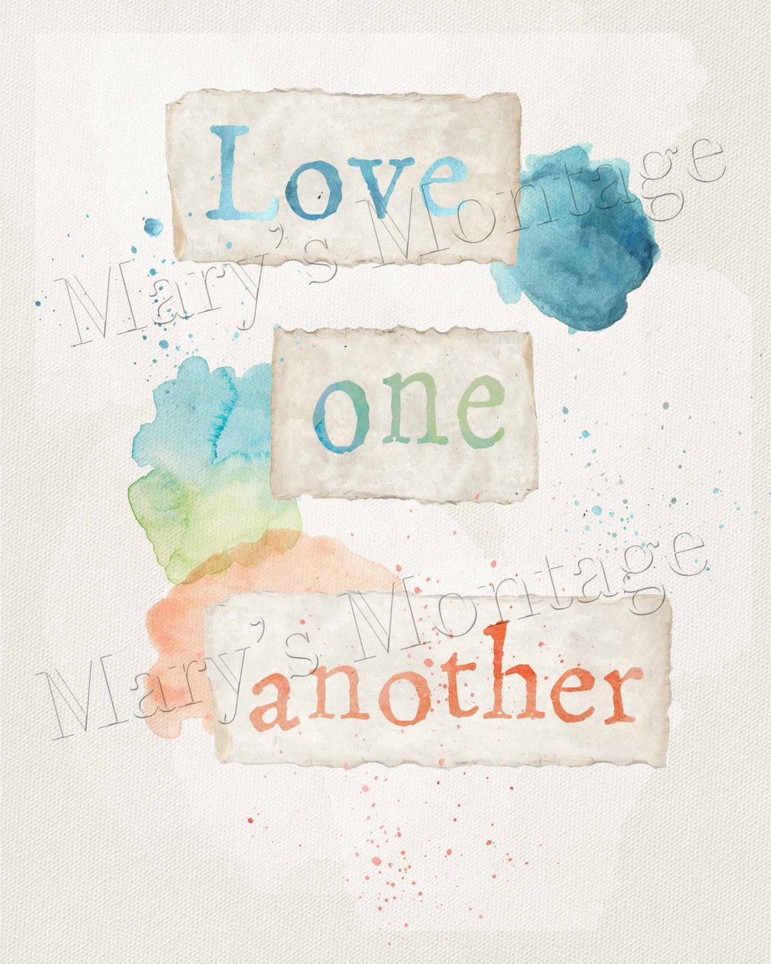 Love One Another, Watercolor, Original Digital Art 8x10 Printable ...