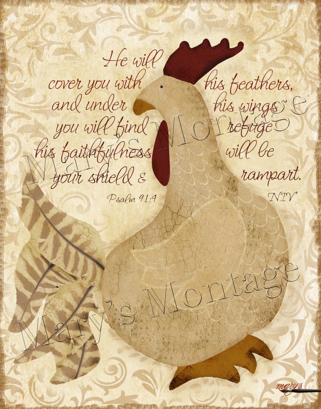 Art, 8x10, Download, Print, Proverbs 91 4, Folk Rooster - Etsy