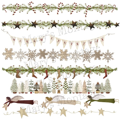Primitive Fall Borders Set of 7 PNG Files Print Sheet - Etsy