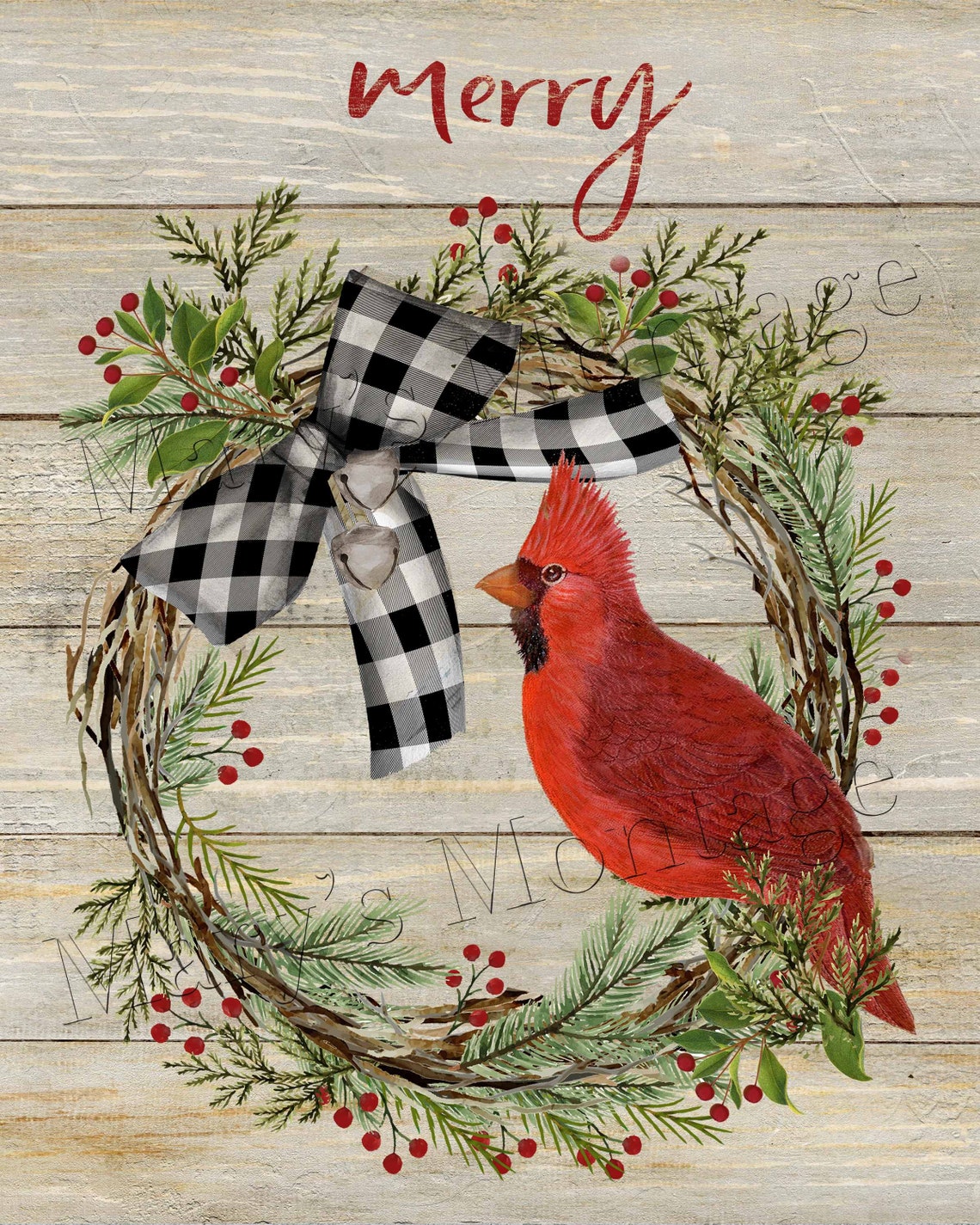 Cardinal Wreath, 8x0 Printable Download. - Etsy