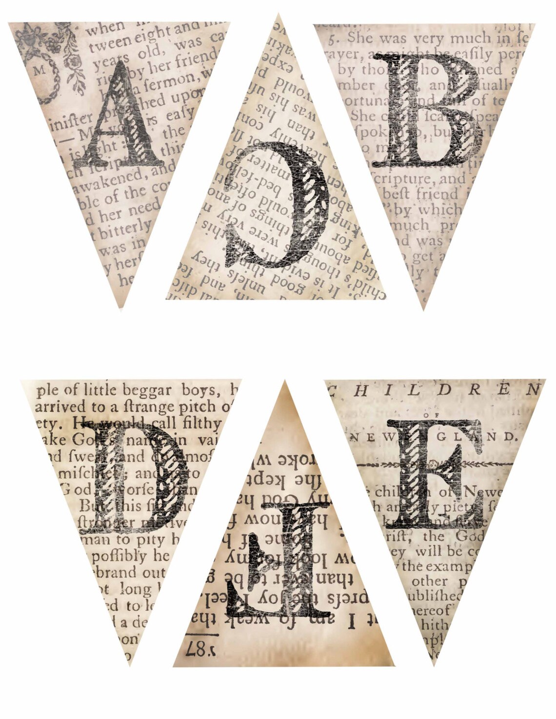 Alphabet Banner, Download, Clipart Sheets, Png's - Etsy