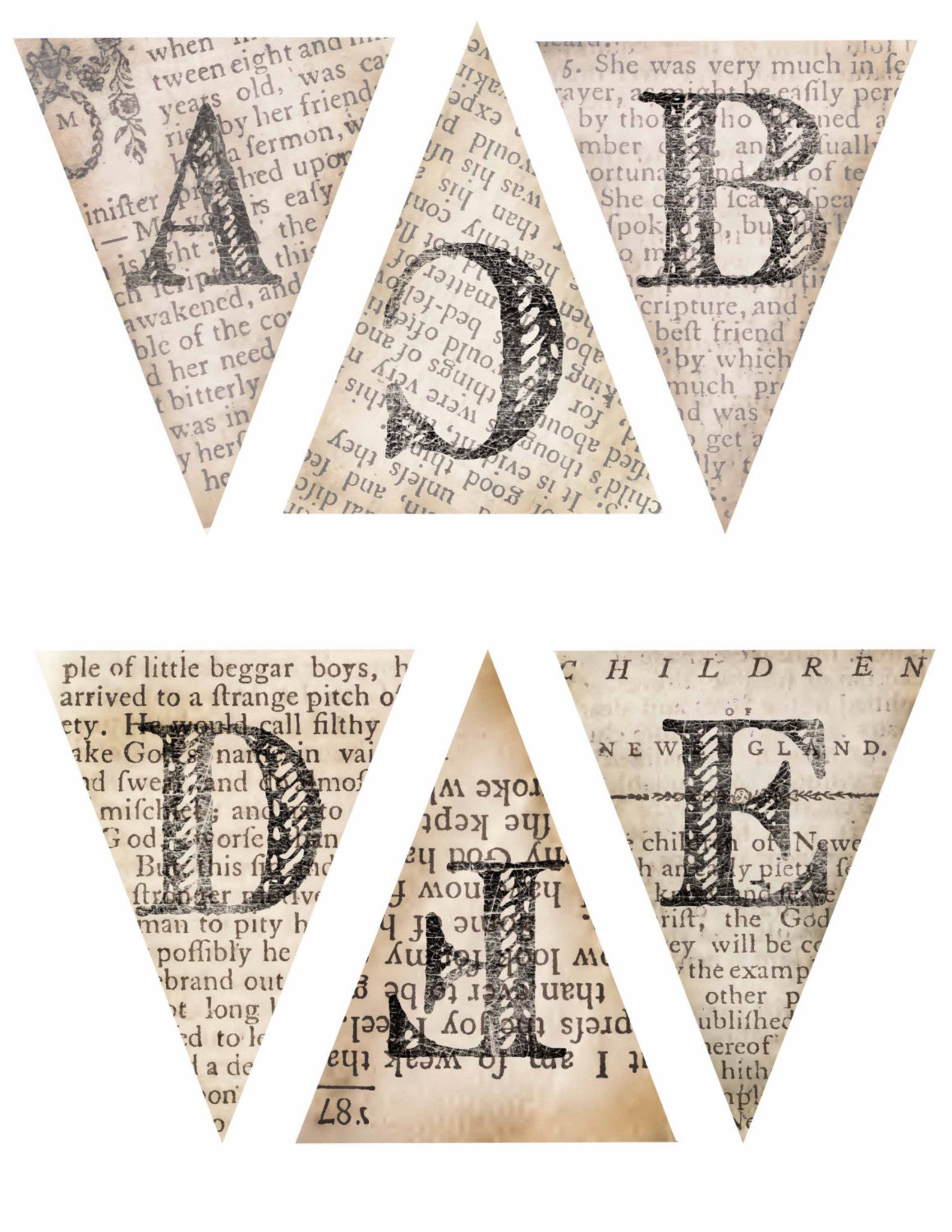 Alphabet Banner Download Clipart Sheets Png's - Etsy