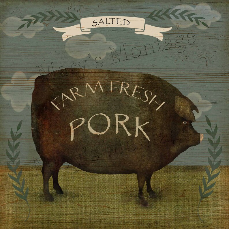 Farm Fresh Pork, 8x8 Printable Download - Etsy