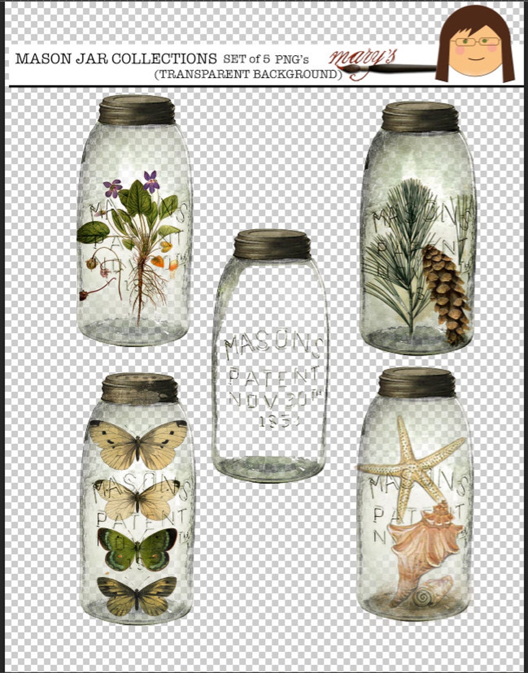 Old Jar Collections, PNG Set - Etsy