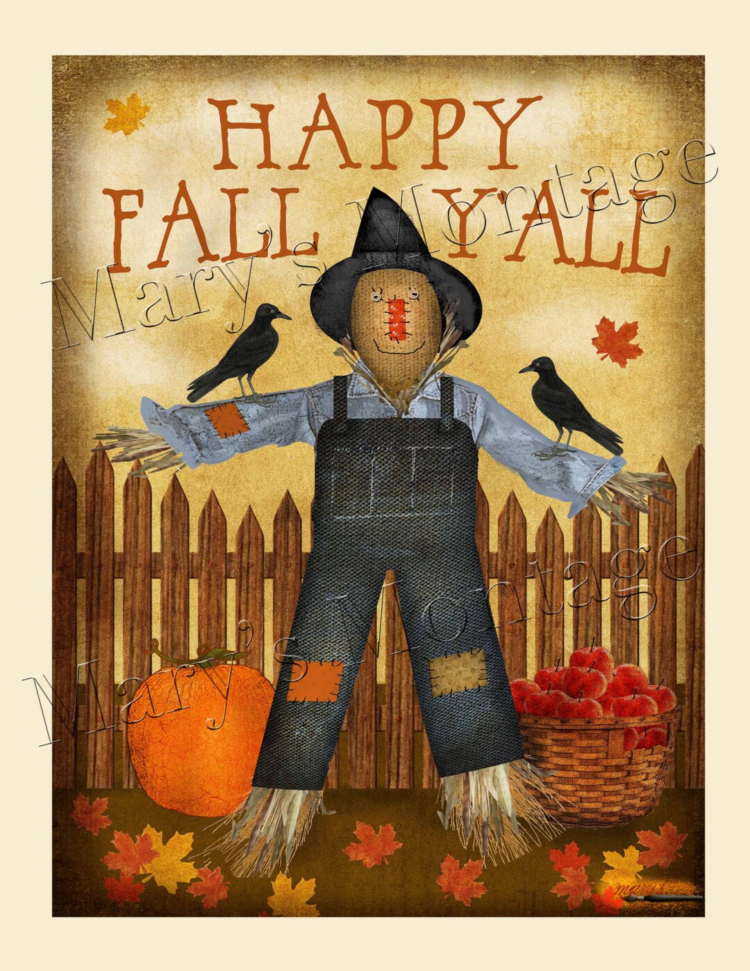 Happy Fall Y'all, Art, 8x10 Download, Print - Etsy