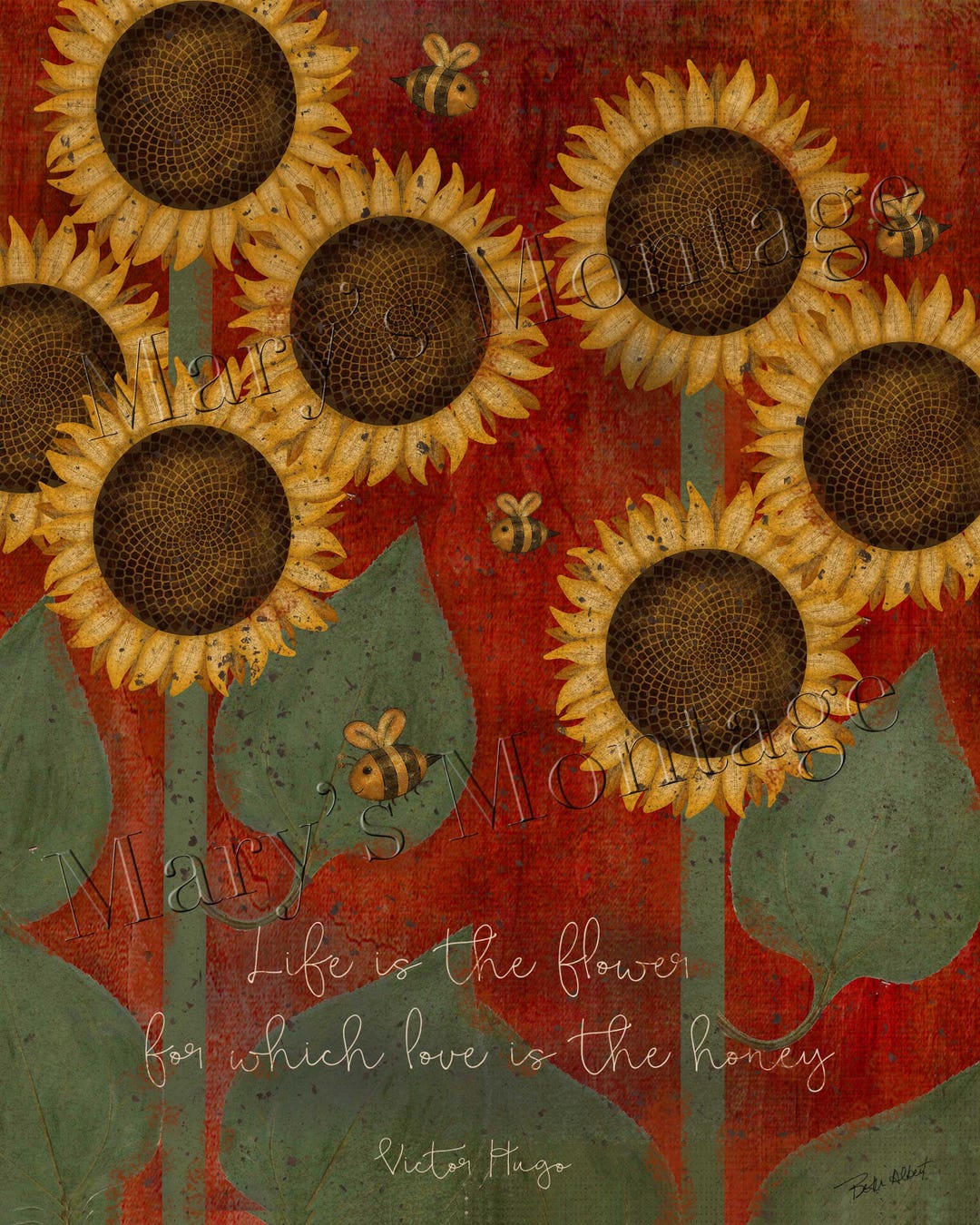 Sunflower 8x10 Printable Art, Download, Sunflower Art, With Victor Hugo ...