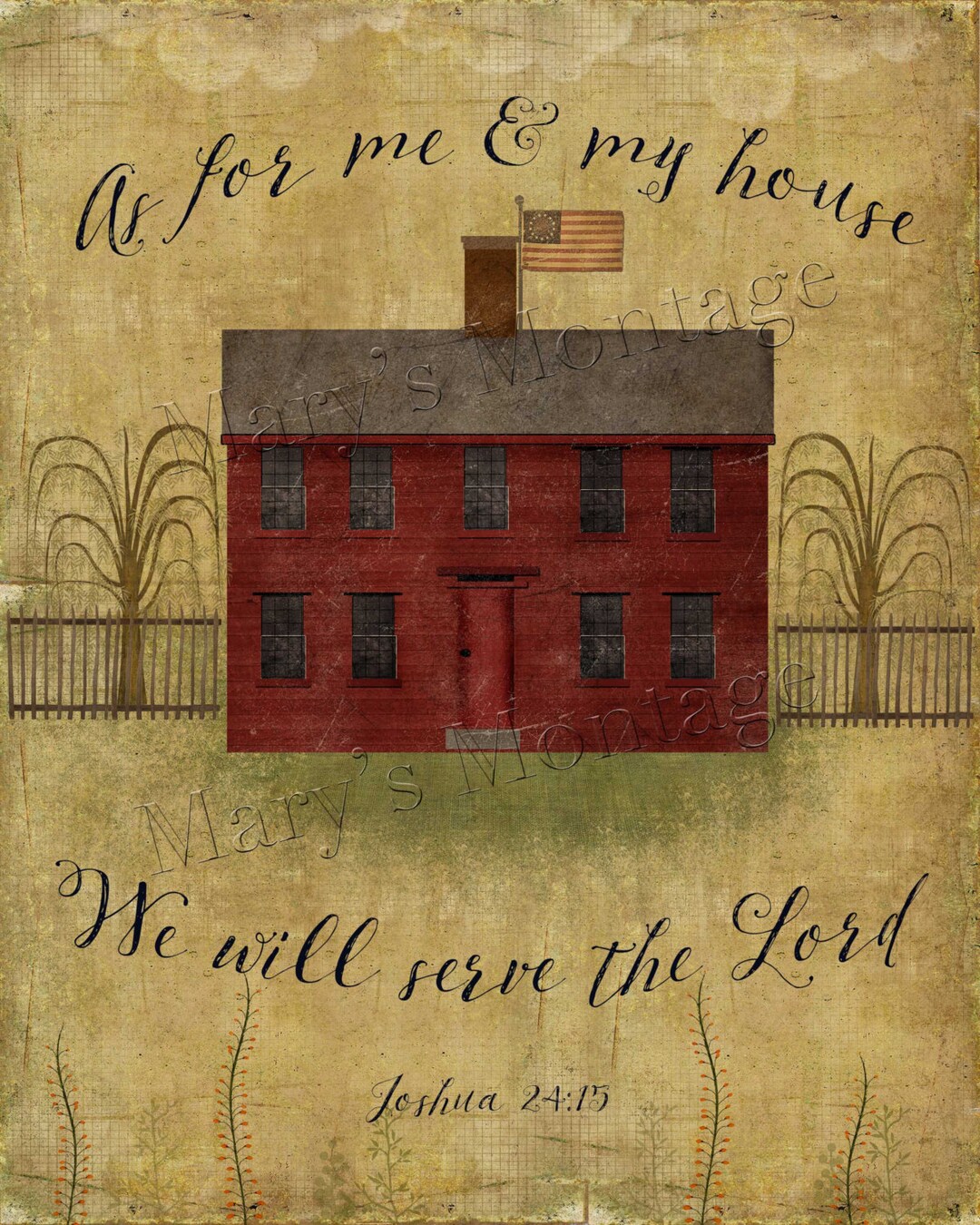 Grungy Primitive House, Scripture, Graphics, Folk Art, Printable ...