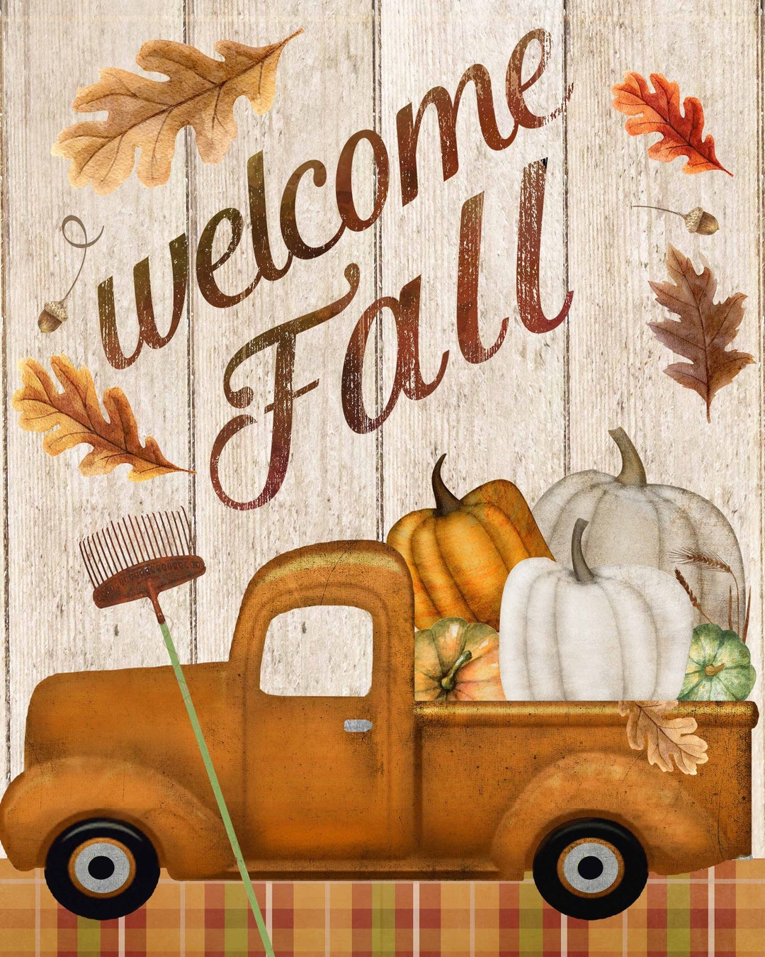 Welcome Fall_ Orange Truck , 8x10 Printable Download - Etsy