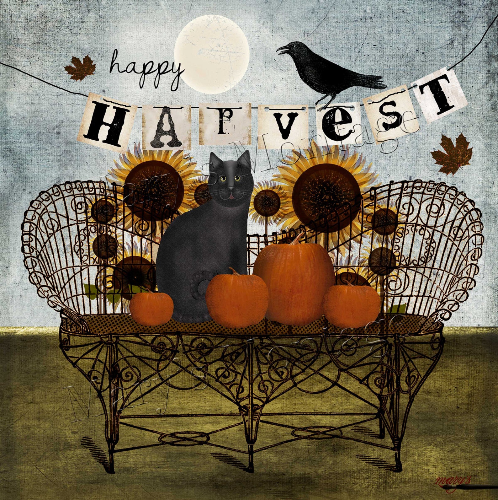 Happy Harvest Art, Download & Print, 8.5x8.5 - Etsy