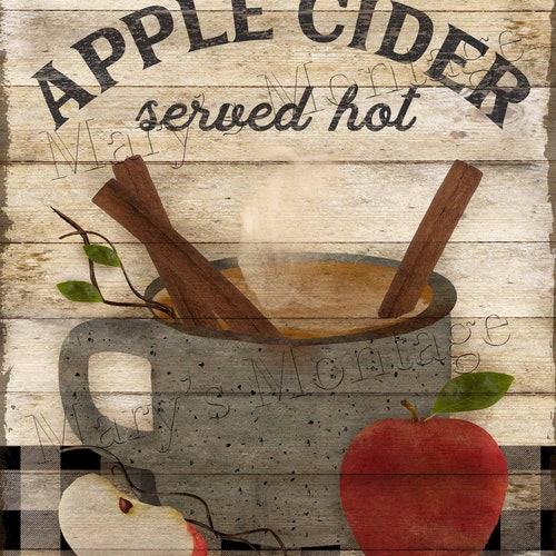 Apple Cider Served Hot 10x8 Printable Download - Etsy