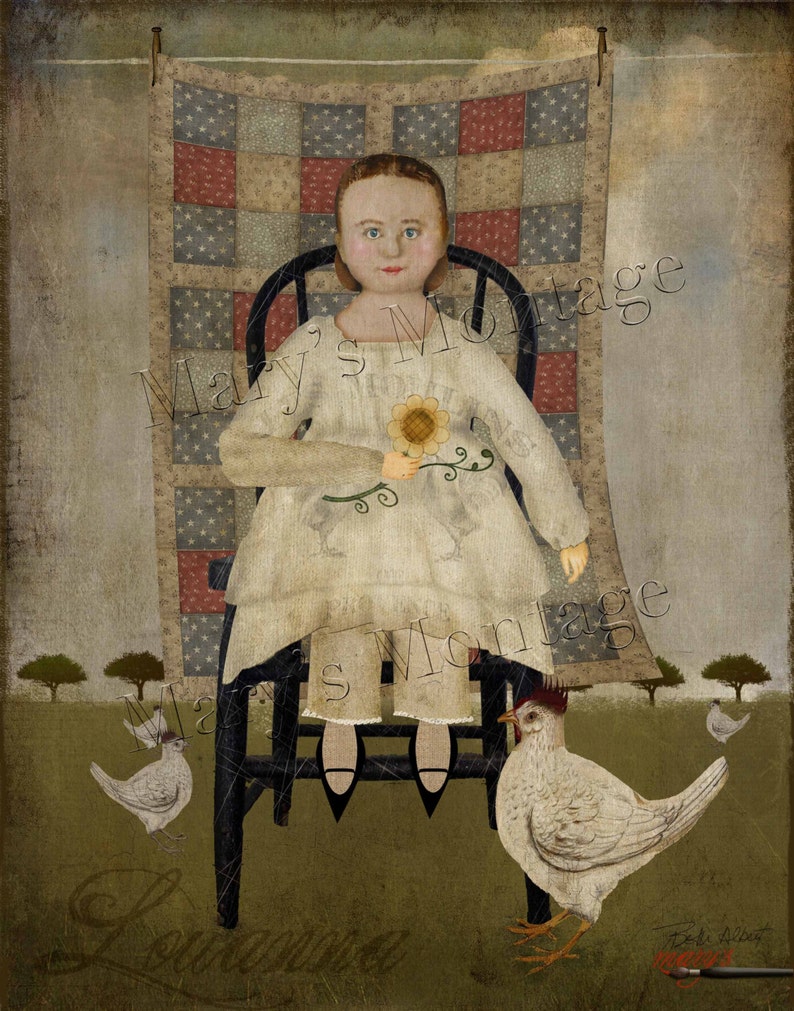 Primitive Folk Art 8x10 Download. Print - Etsy