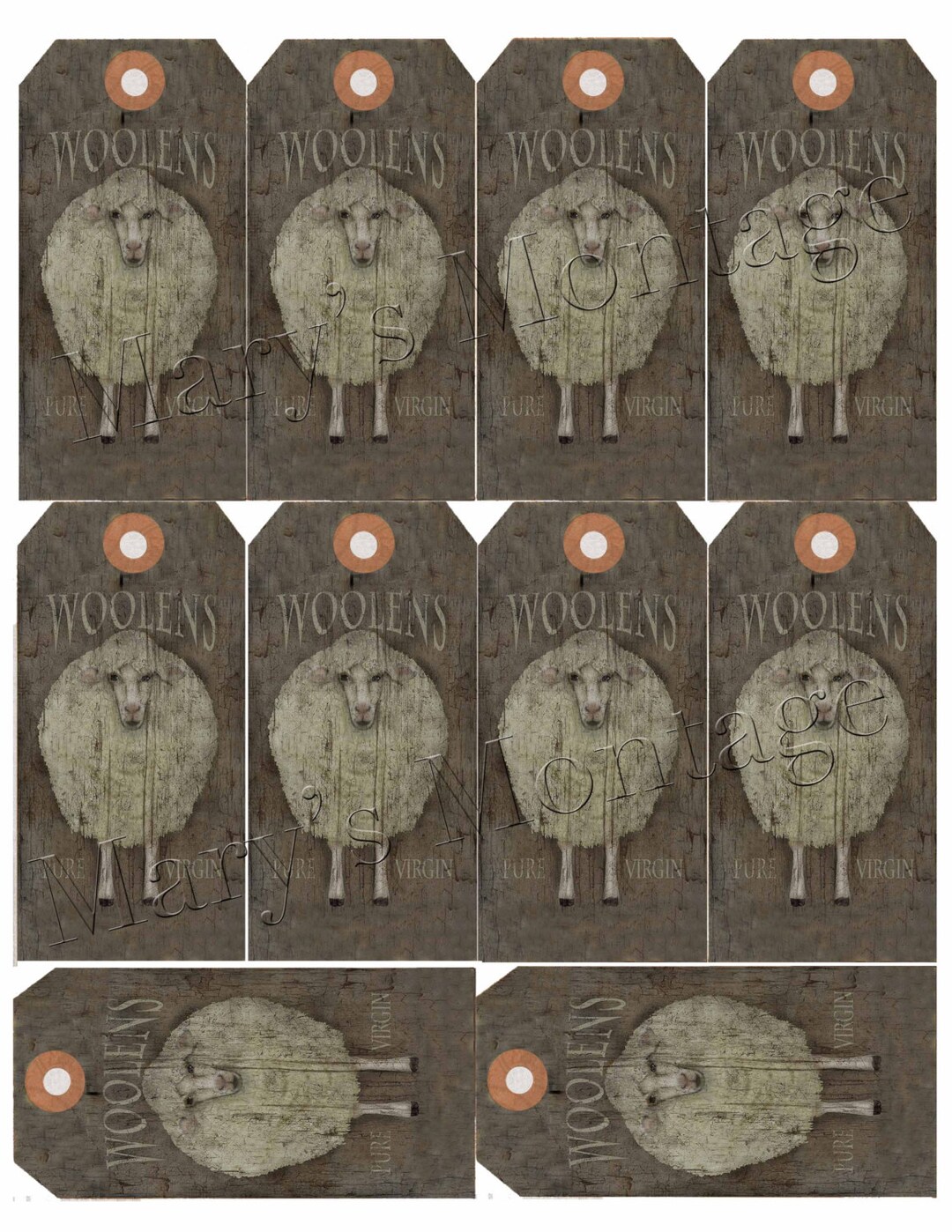 Woolens, Tags, Sheet of 10, Download, Print - Etsy