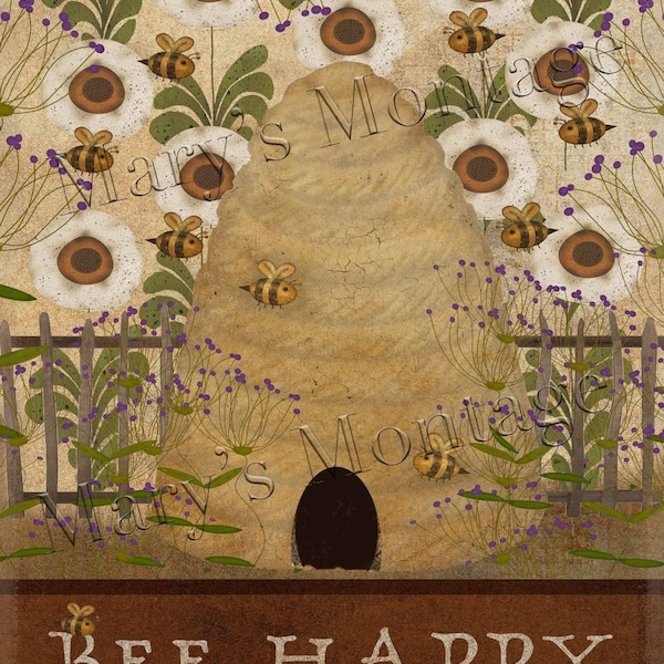 Primitive Bee - Etsy