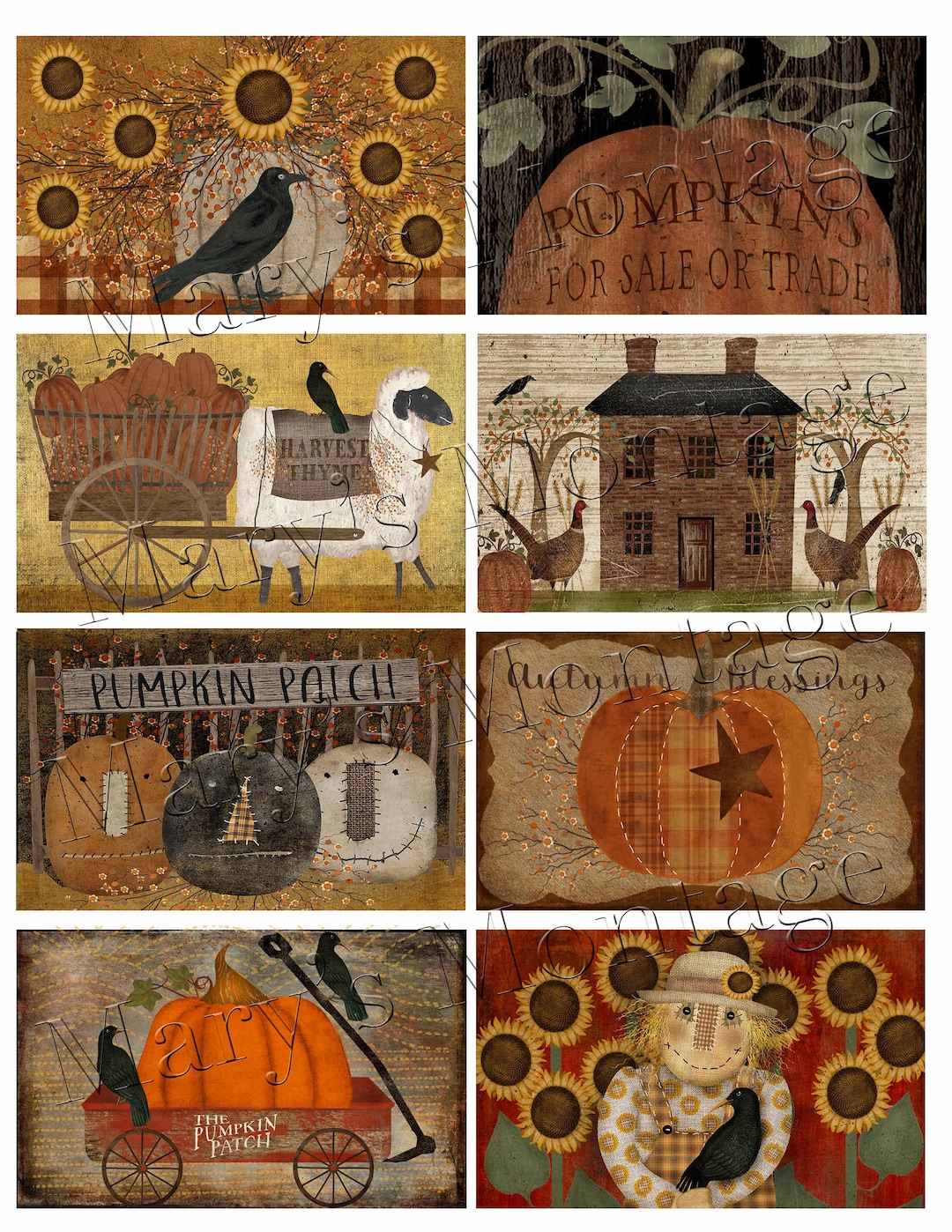 Fall Primitive Labels, Download & Print This Sheet of 8 Labels 4 X 2.5 ...