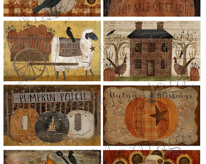 Fall Primitive Labels, Download & Print This Sheet of 8 Labels 4 X 2.5 ...