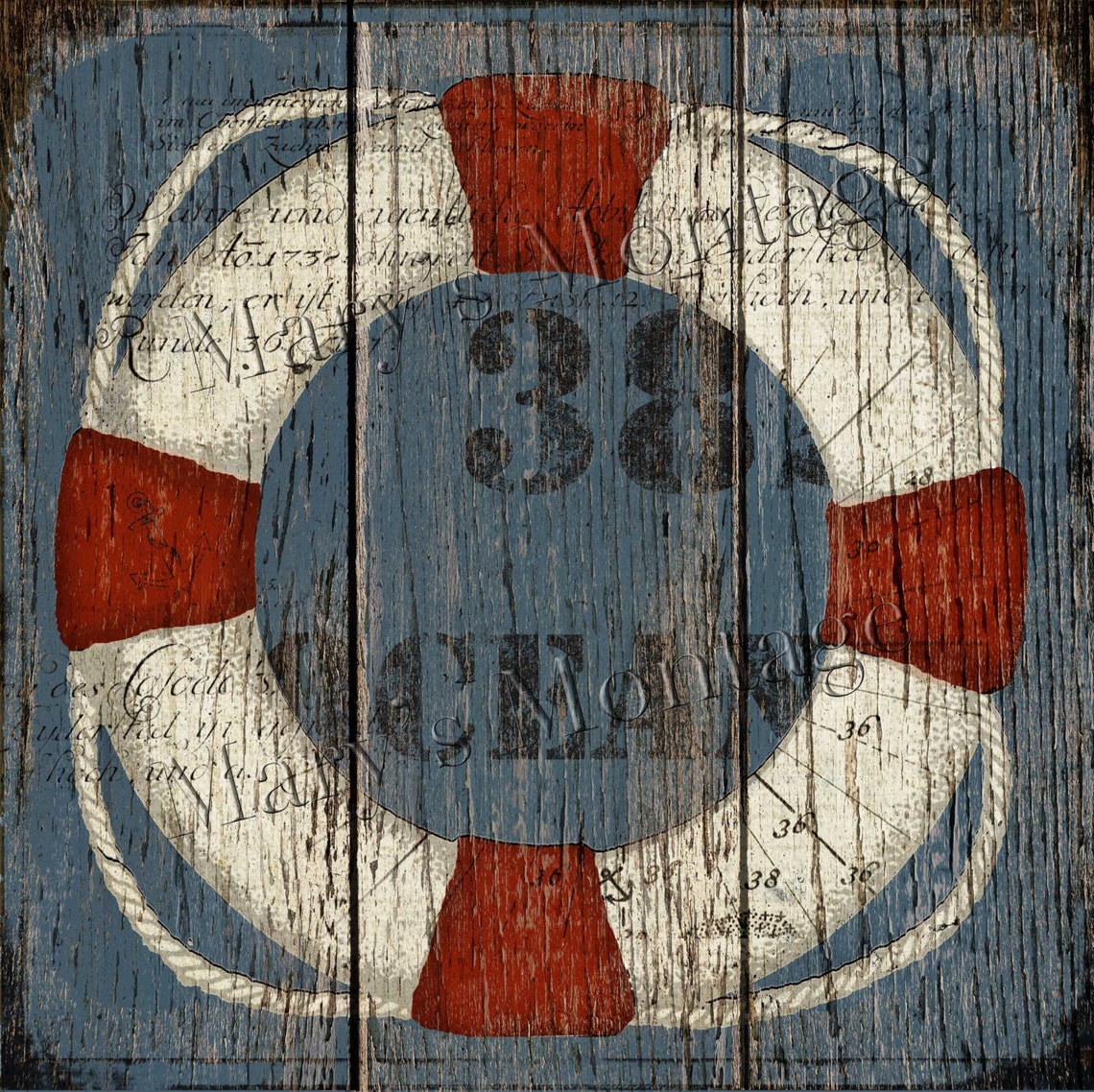 Coastal/ Nautical Life Ring 8x8 Printable Art - Etsy