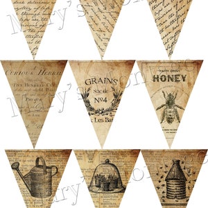Print Your Own Vintage Typography Bunting Pennant - Etsy
