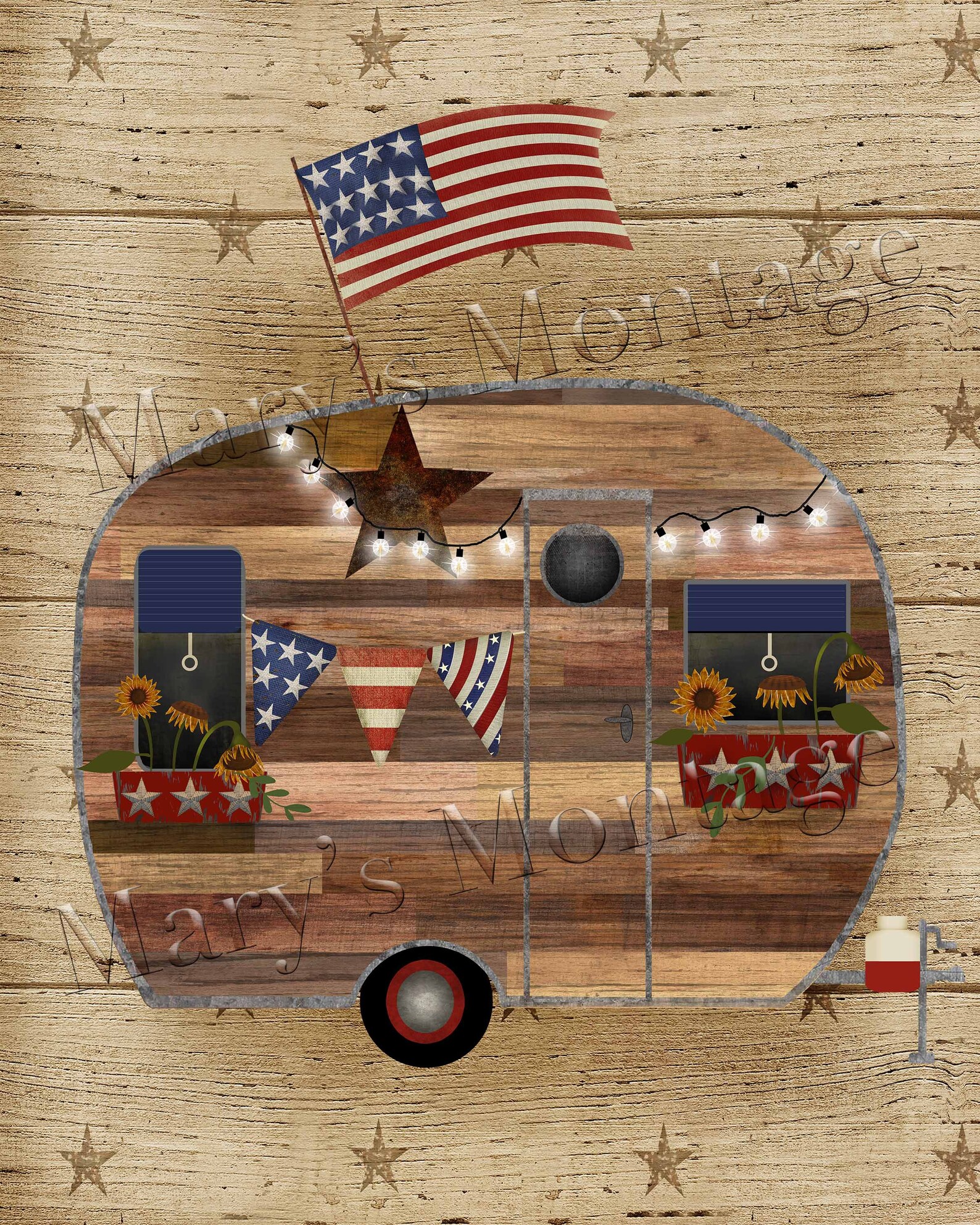 Patriotic Camper Printable Download 8x10 - Etsy