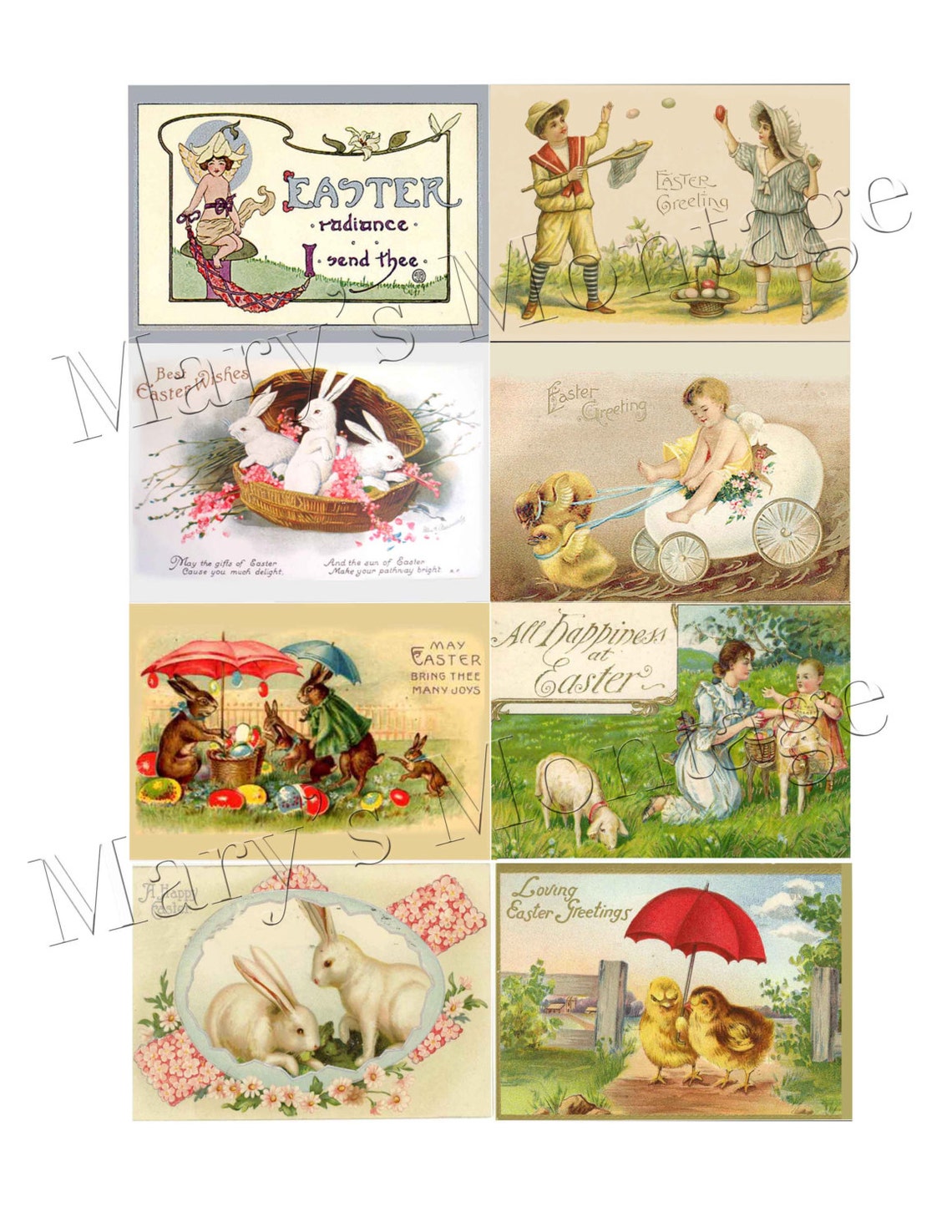 Vintage Easter Images,collage Sheets, Set of 3 Sheets, 26 Images - Etsy