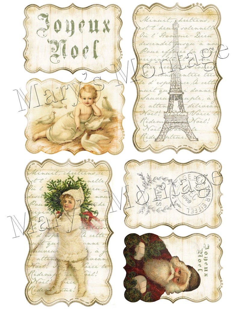 Joyeux Noel Tags/ornaments Download & Print - Etsy