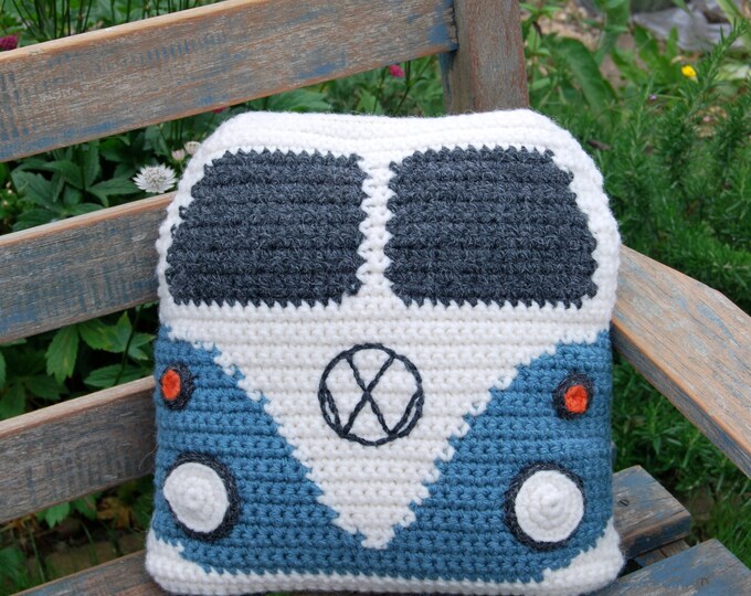 Crochet Pattern for Campervan Travels Day at the Beach Cushion - Etsy.de
