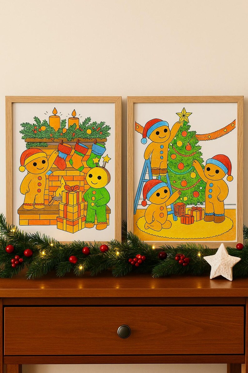 Gingerbread Christmas Coloring Pages for Kids | Holiday Printable (PDF ...