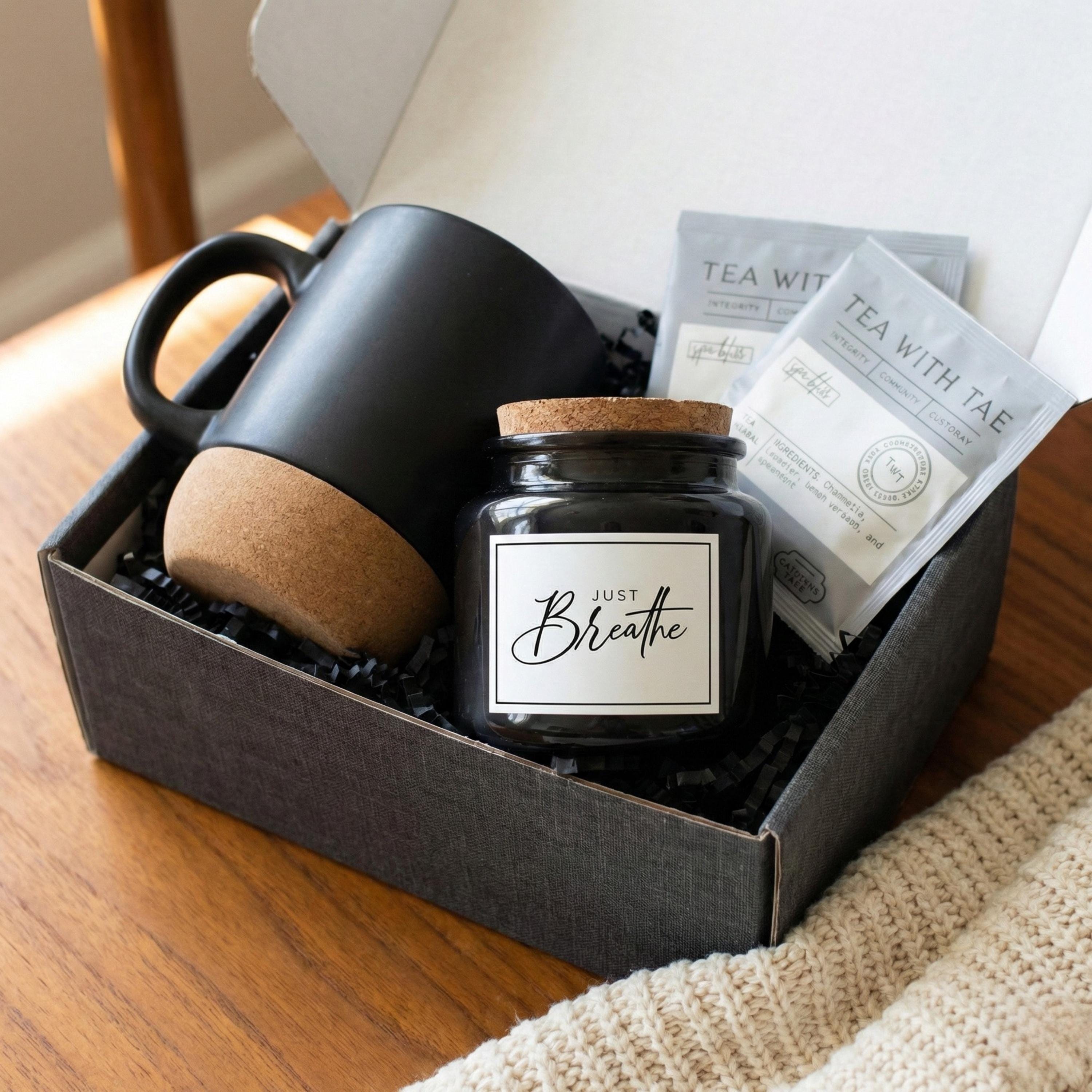 Thinking of You Gift Box - Tea Set With Candle, Cork Bottom Mug ...