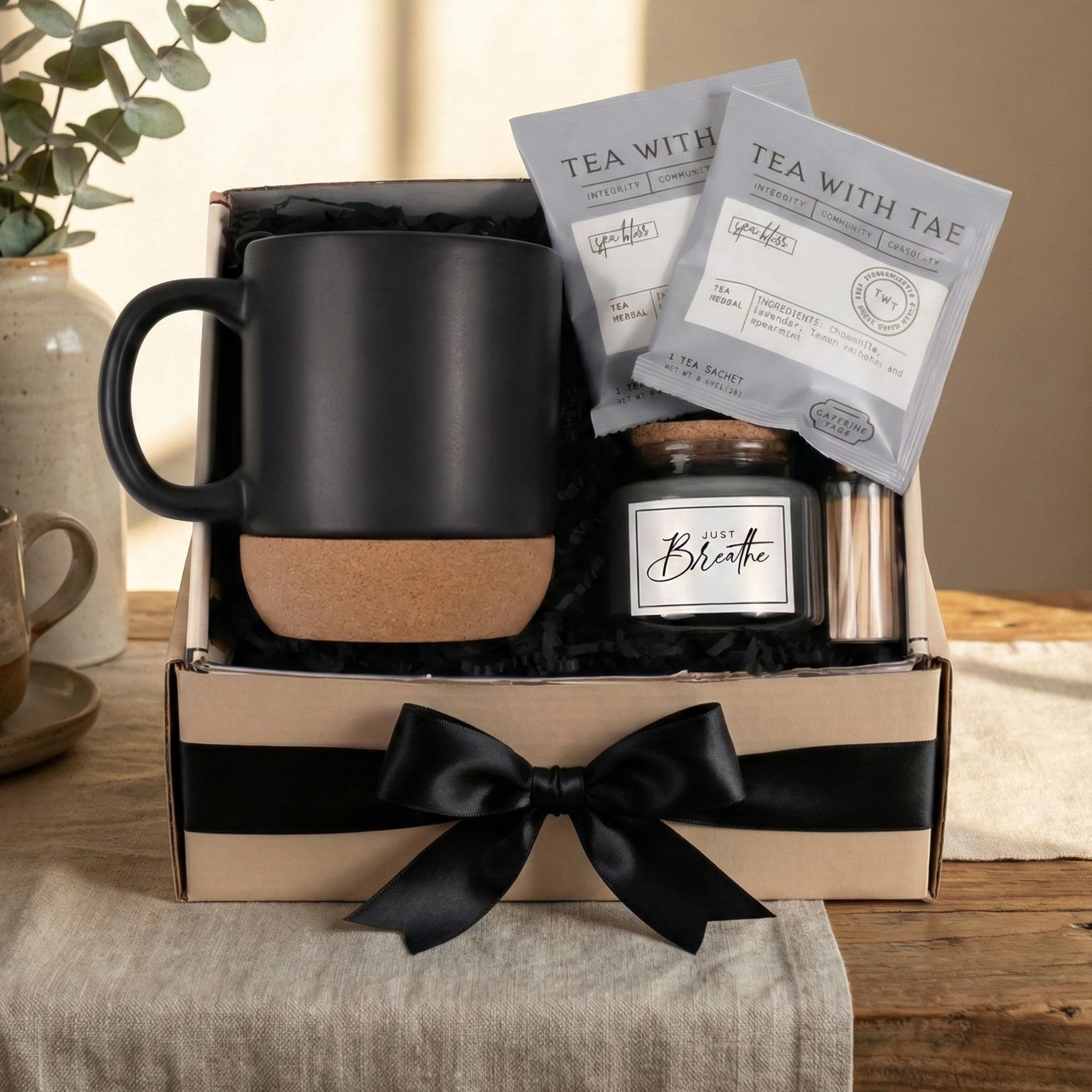 Thinking of You Gift Box - Tea Set With Candle, Cork Bottom Mug ...