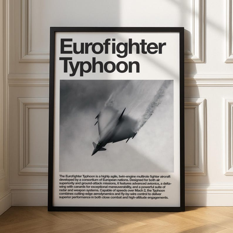 Eurofighter Typhoon Poster | Fighter Jet Wall Art | Aviation Print | A3 ...