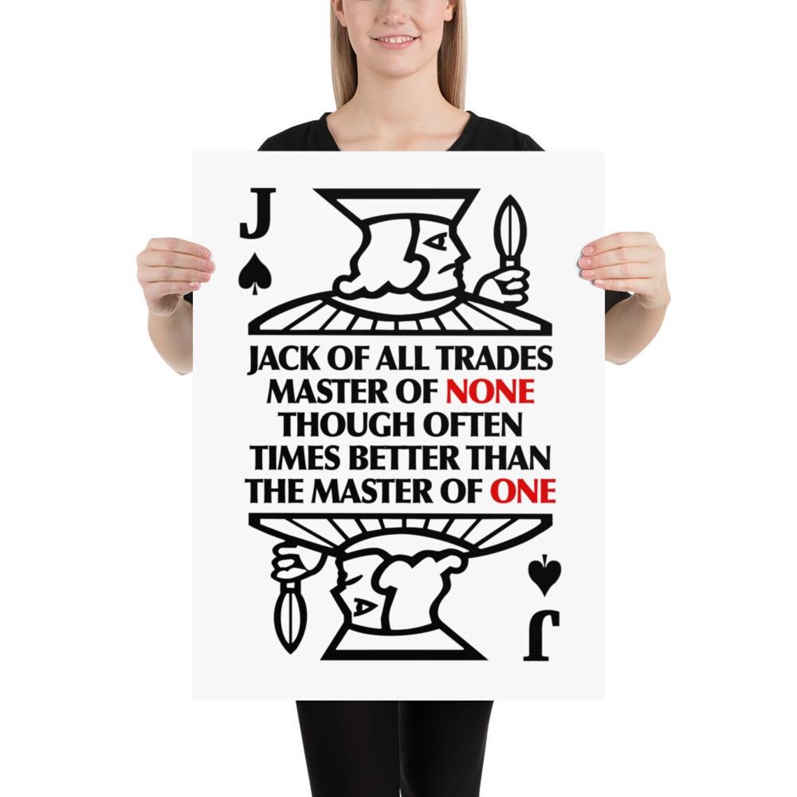 Jack of All Trades Poster | Motivational Wall Art | Playing Card Design ...