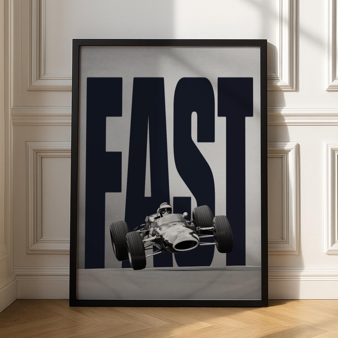 FAST Racing Car Poster | Vintage Formula 1 Wall Art | Motorsport Gift ...