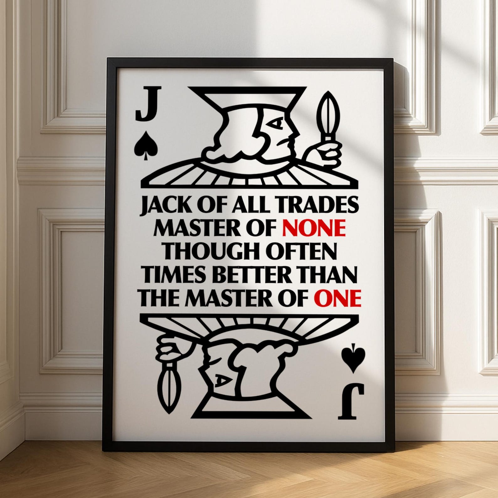 Jack of All Trades Poster | Motivational Wall Art | Playing Card Design ...