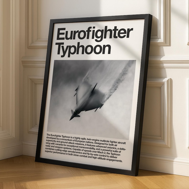 Eurofighter Typhoon Poster | Fighter Jet Wall Art | Aviation Print | A3 ...