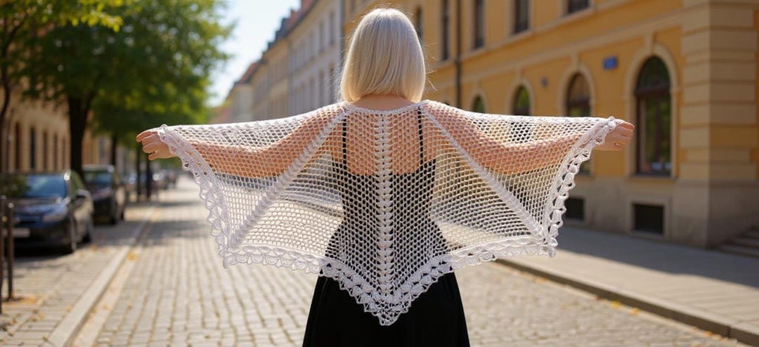 Crochet Lace Shawl Pattern, Lightweight Wrap Design (PDF Pattern) - Etsy