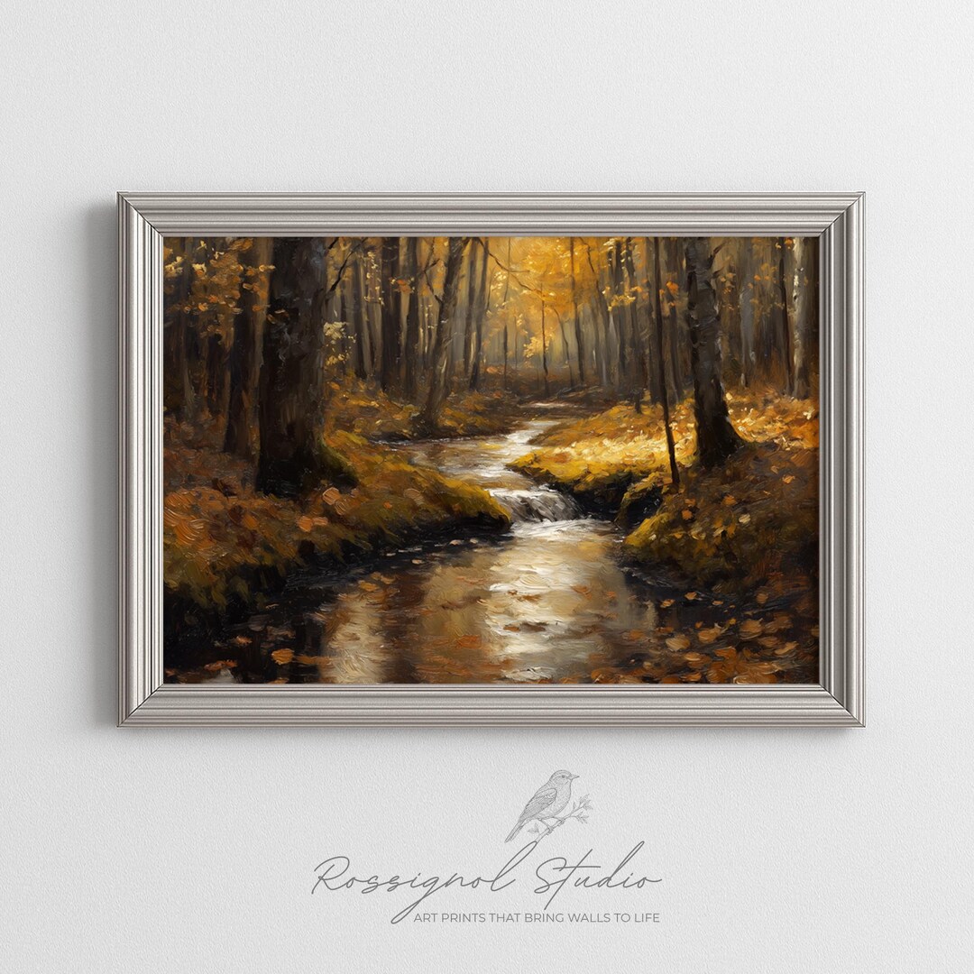 Autumn Forest Glade Printable - Rustic Landscape Wall Art, Serene ...