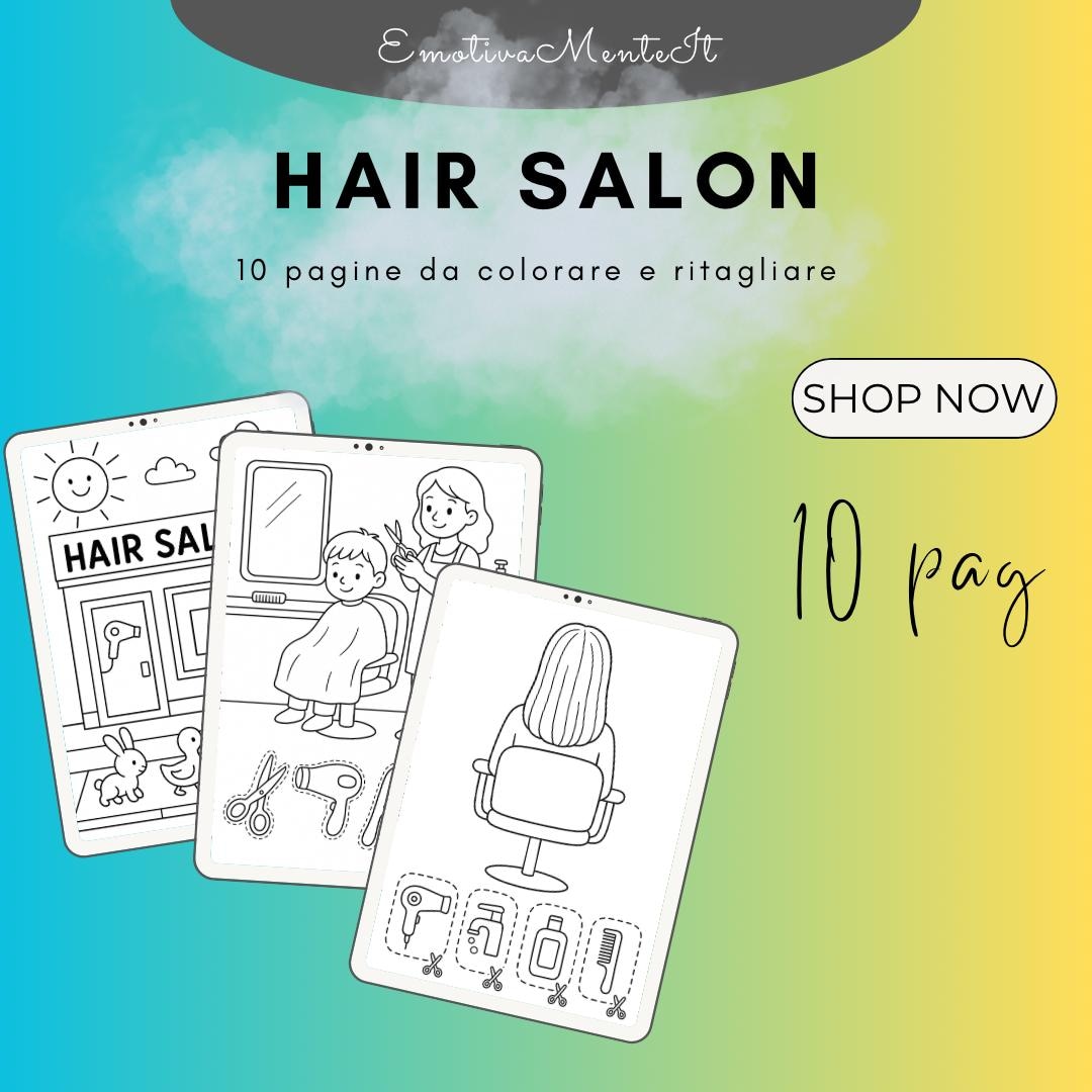 Hair Salon Coloring and Cutout Pages for Kids - Etsy