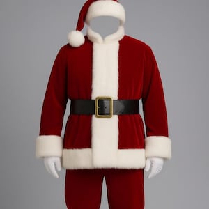 Velvet Santa Suit Coat | Christmas Santa Claus Costume Jacket | Faux ...