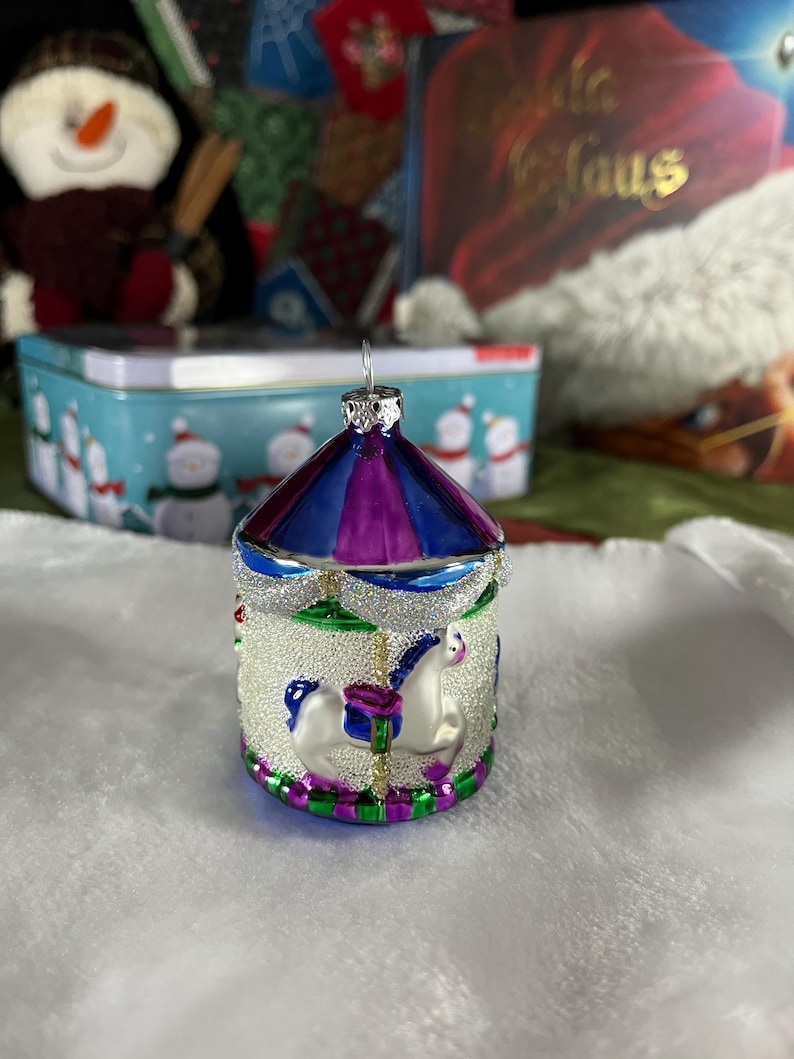 Set of 2 Vintage Glass Carousel Horses Ornaments | Heirloom Collection ...