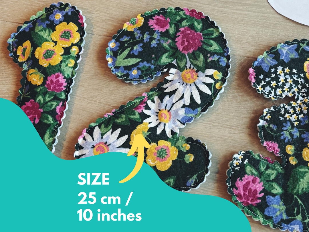 Fabric Numbers 25 Cm - DIY Sewing Pattern - Cute Font - Perfect as ...