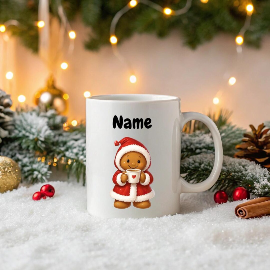 Christmas Personalised Gingerbread Mugs ~ Family Christmas Cups ~ 11fl ...