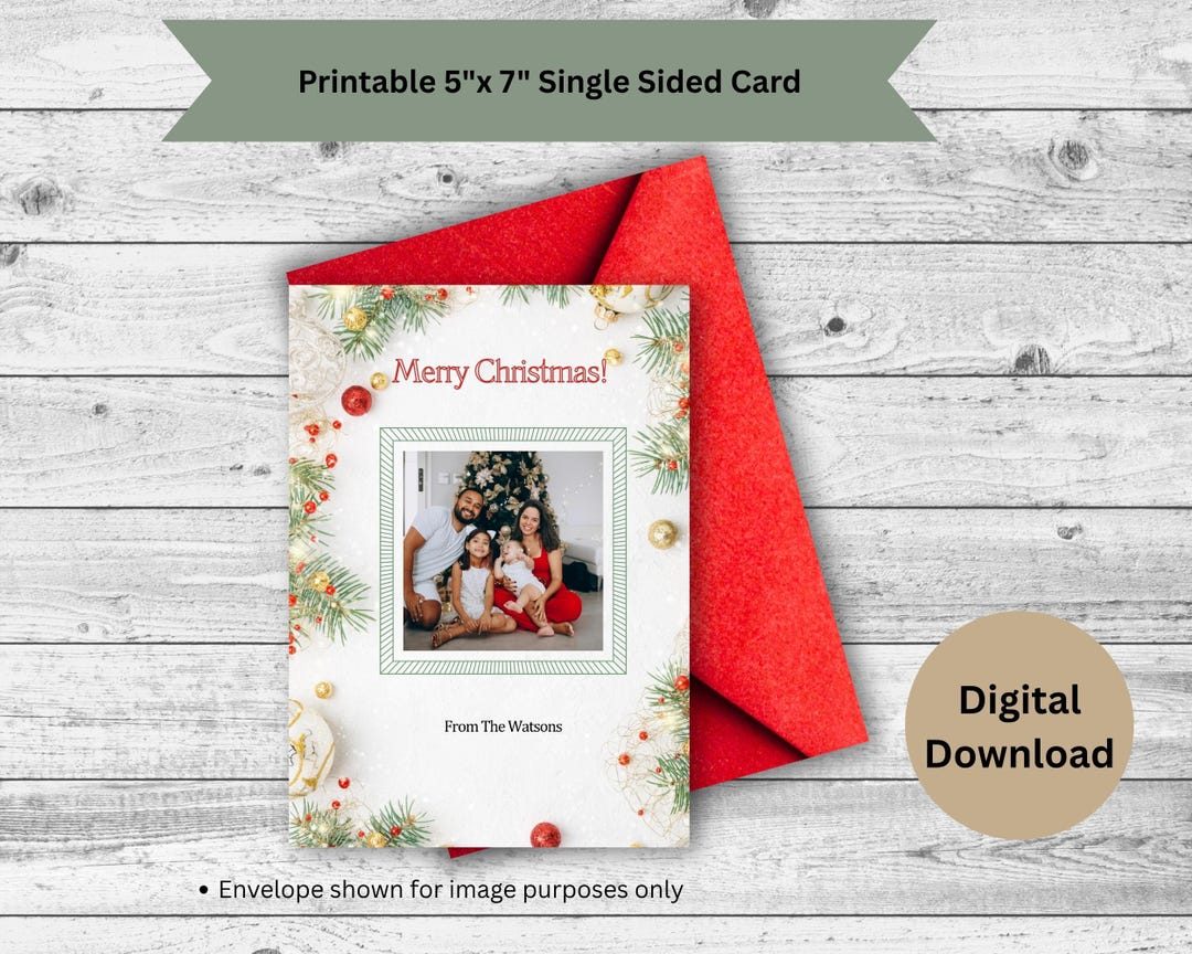 Editable Christmas Card Template (canva), Holiday Card Printable ...