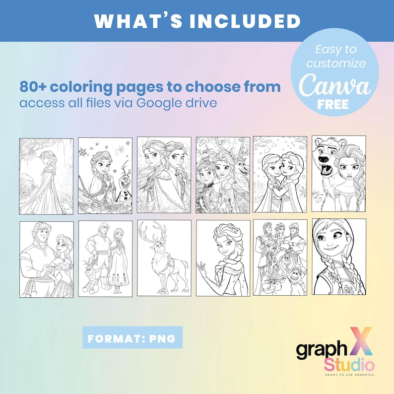 Frozen Coloring Book | 20 Printable Pages | Ice Princess Activities ...