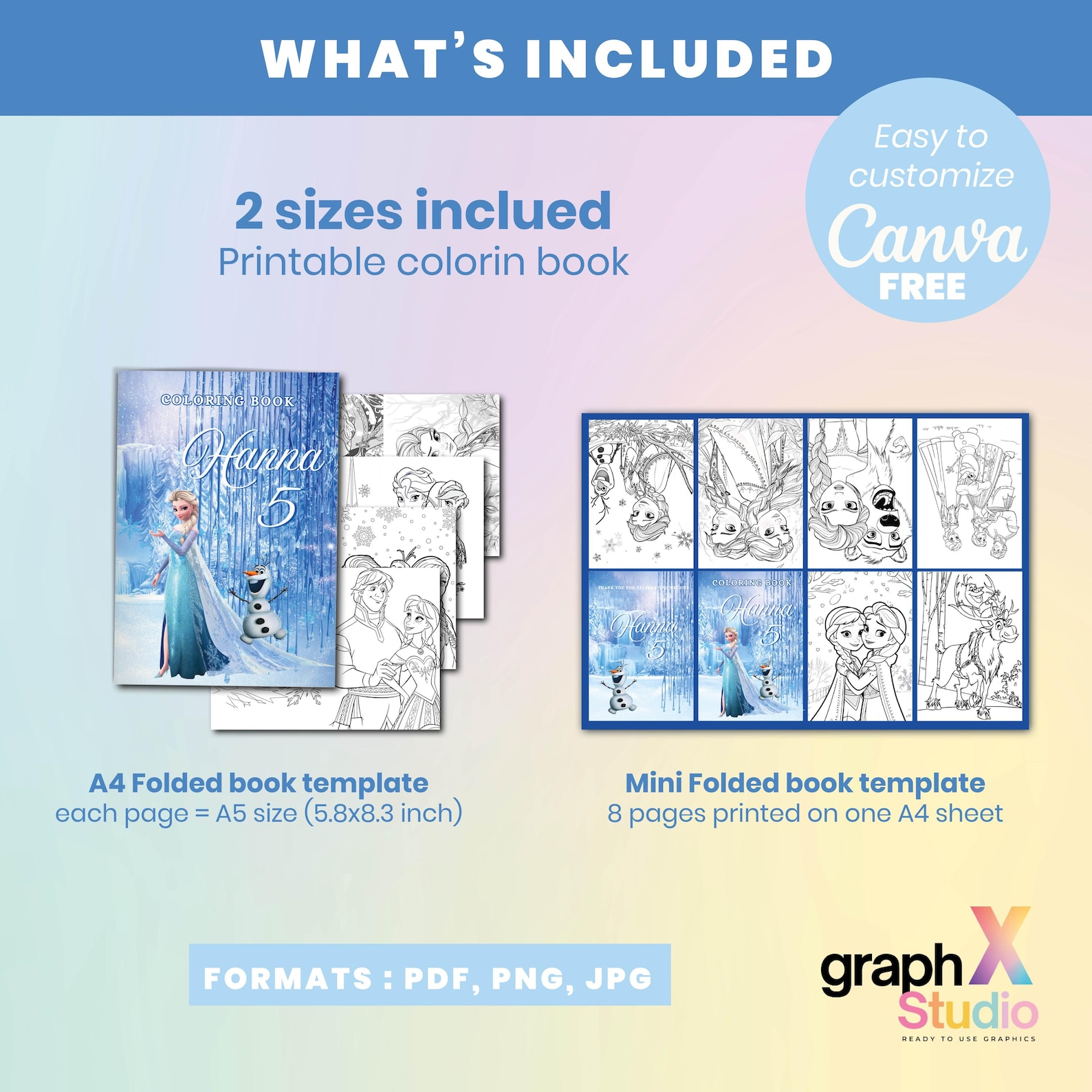 Frozen Coloring Book | 80 Printable Pages | Ice Princess Activities ...