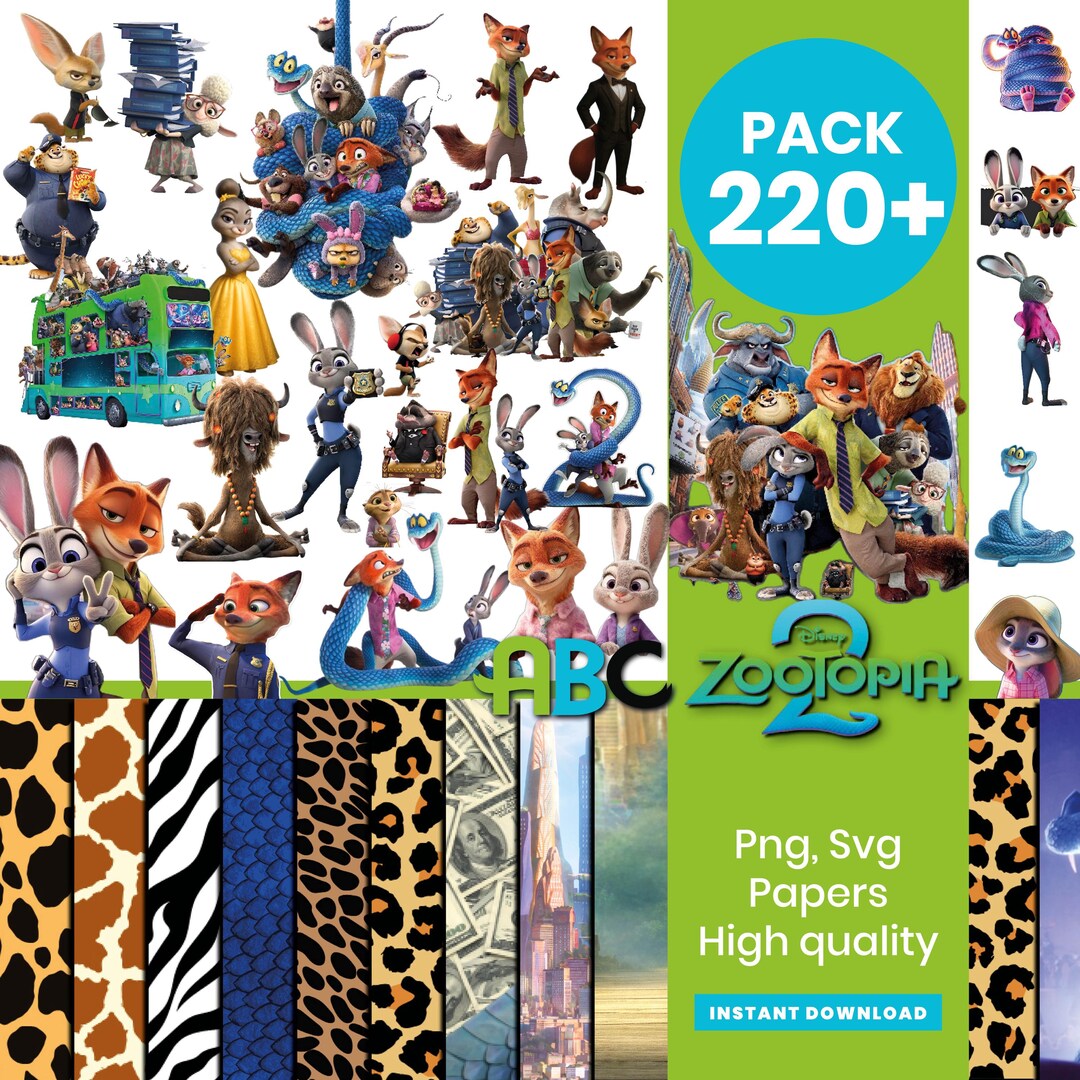 Zootopia Clipart Bundle | Disney Zootopia PNG JPG | Judy Hopps Nick ...