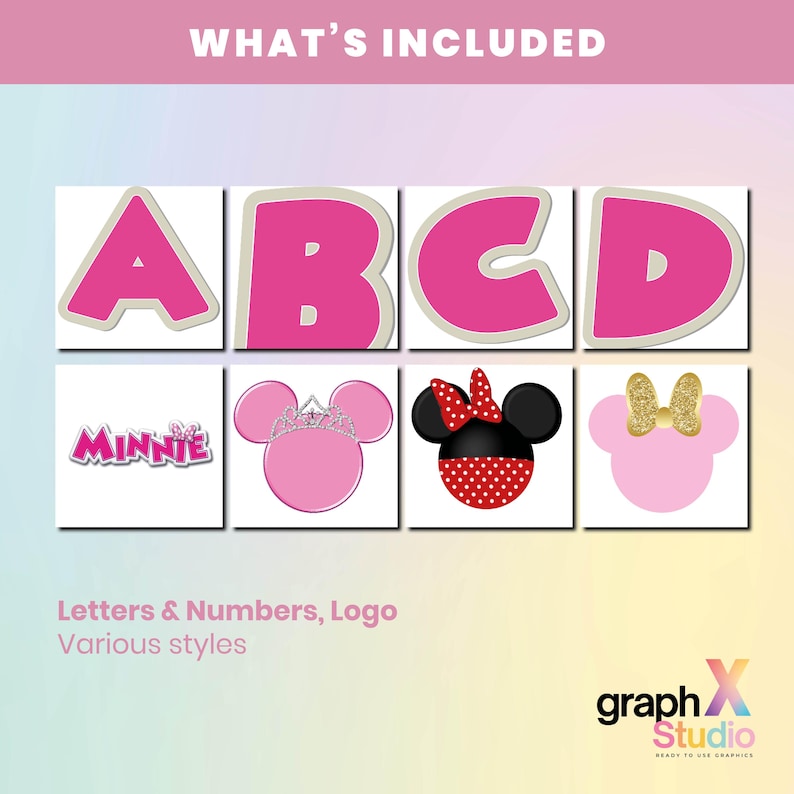 Minnie Mouse Clipart Bundle | Disney Minnie PNG SVG JPG | Pink Minnie ...
