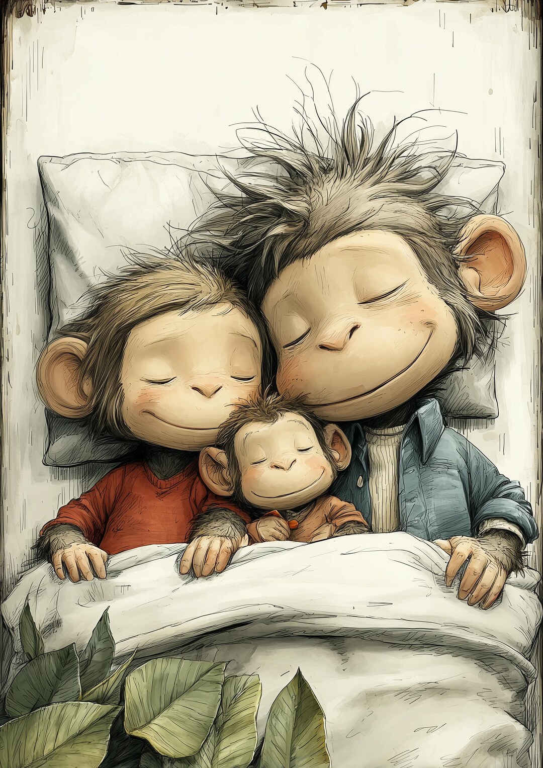 Monkey Mom and Baby Nursery Print: Bedtime Cuddle (digital Download) - Etsy