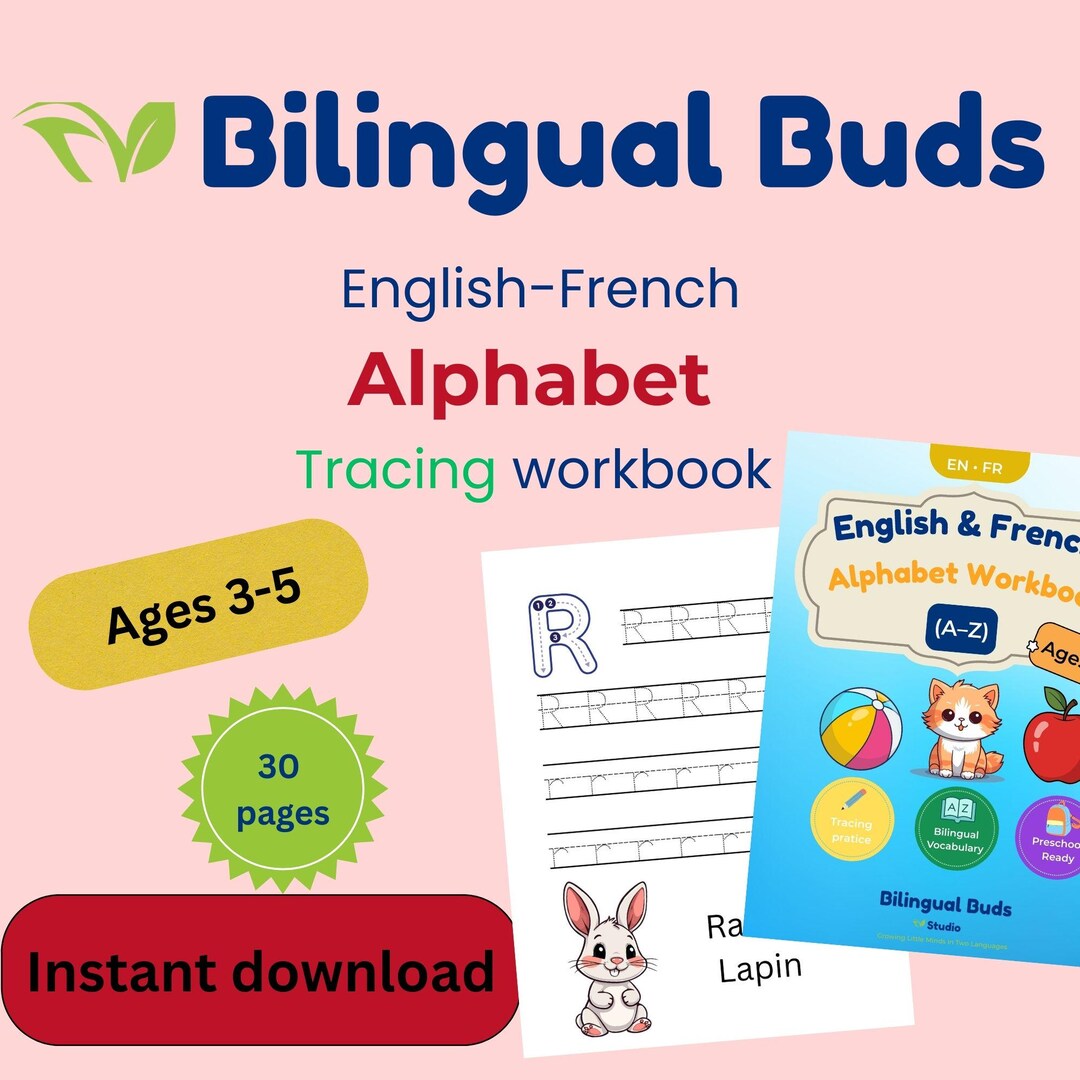 Bilingual Alphabet Tracing Workbook | English–french Printable for ...